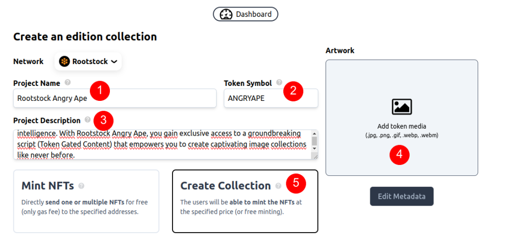 How to Create an NFT Project on Rootstock with NFTs2Me - NFTs2Me