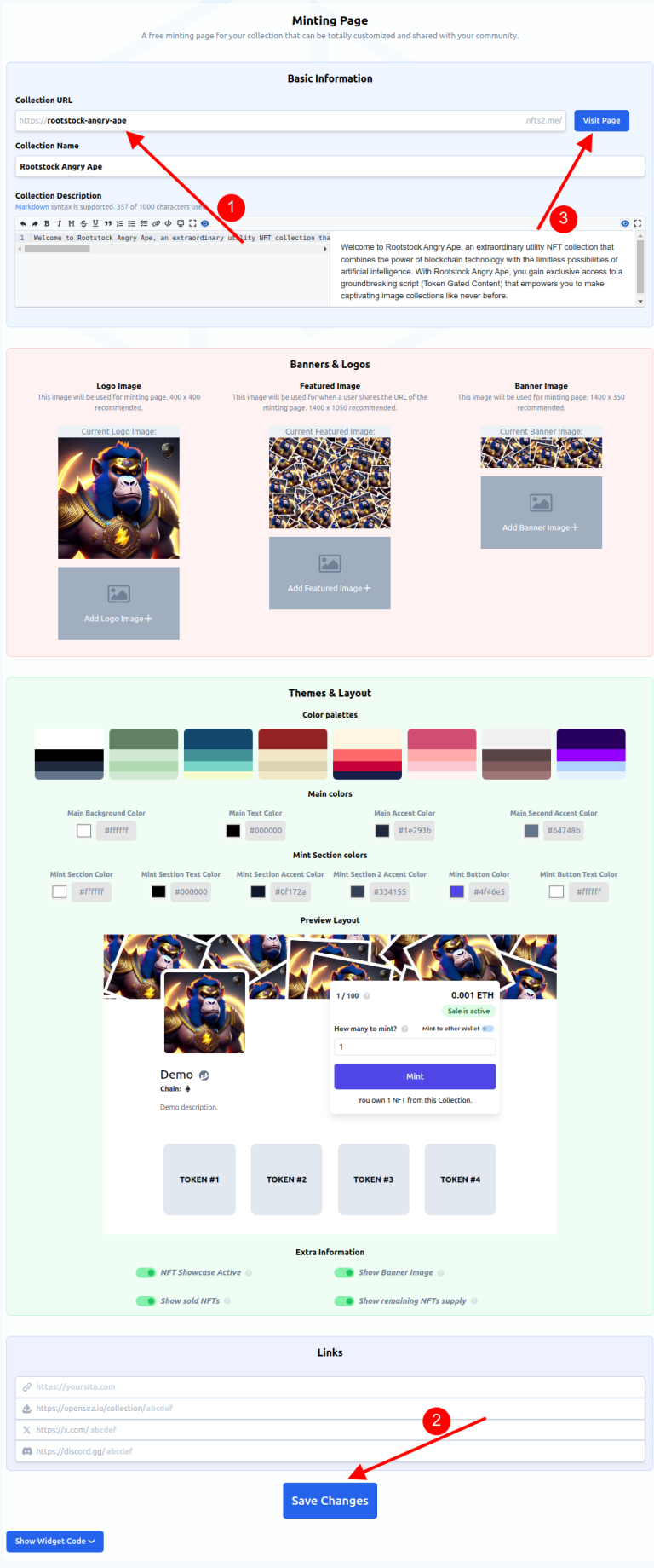 How to Create an NFT Project on Rootstock with NFTs2Me - NFTs2Me