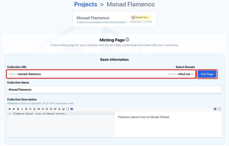 How to Create an NFT Project on Monad with NFTs2Me - NFTs2Me